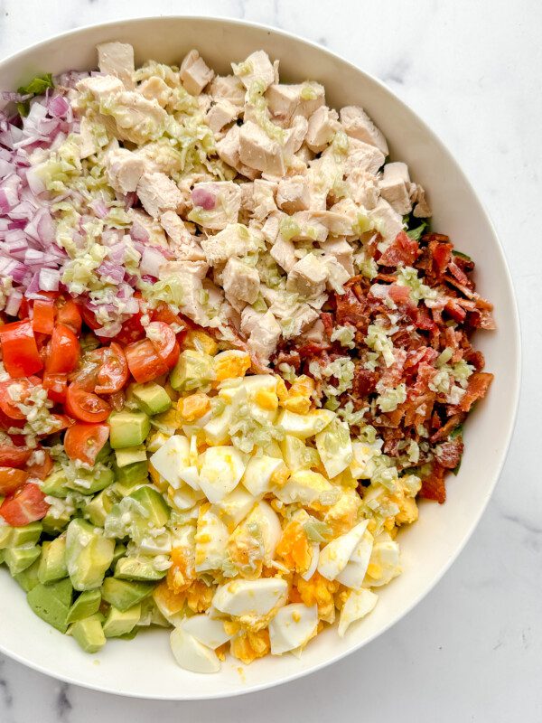 Kat Can Cook's Chicken Cobb Salad with Pepperoncini Vinaigrette